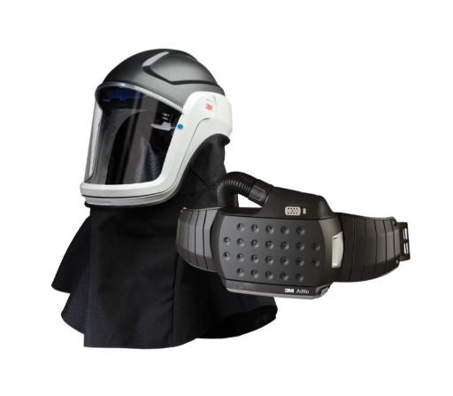 3M VERSAFLO M407 FACE SHEILD & SAFETY HELMET WITH SPEEDGLAS ADFLO RESP ...